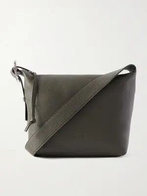 Loewe Loop Full-grain Leather Messenger Bag - Green