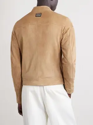 Dolce & Gabbana Slim-fit Suede Moto Jacket - Brown
