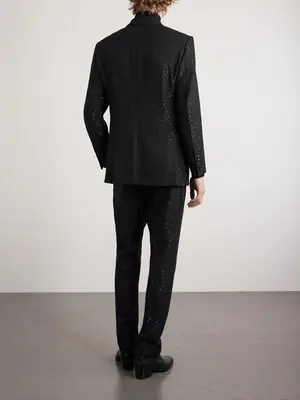 TOM FORD Double-breasted Sequinned Wool-blend Suit Jacket