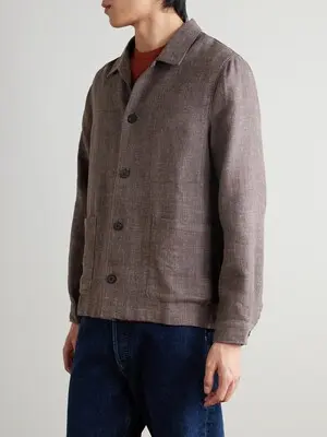 Sunspel Cotton And Linen-blend Overshirt - Brown