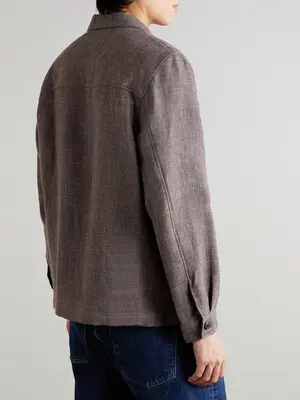 Sunspel Cotton And Linen-blend Overshirt - Brown