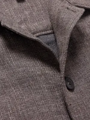 Sunspel Cotton And Linen-blend Overshirt - Brown