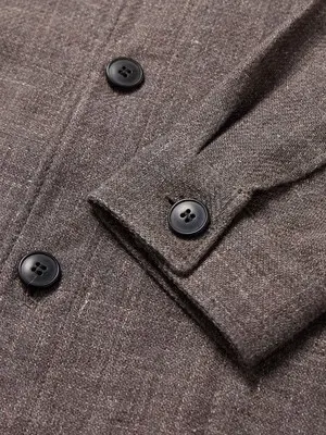 Sunspel Cotton And Linen-blend Overshirt - Brown
