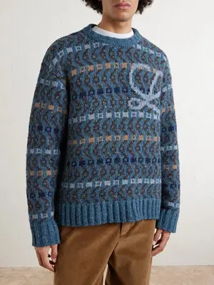 Loewe Logo-intarsia Wool-blend Sweater