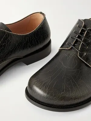 Loewe Campo Cracked-leather Derby Shoes