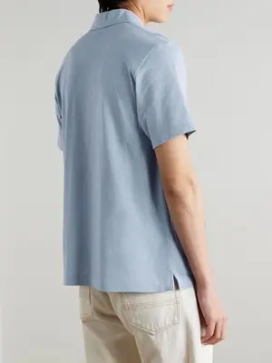 Sunspel Slim-fit Camp-collar Supima Cotton-mesh Shirt
