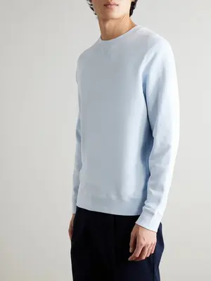 Sunspel Cotton-jersey Sweatshirt - Blue