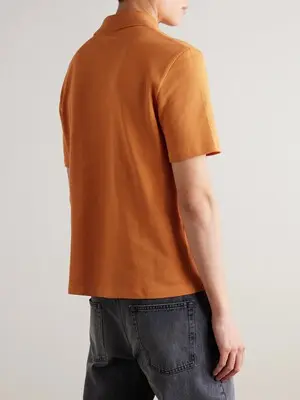 Loewe Slim-fit Logo-embroidered Cotton-piqué Polo Shirt - Orange