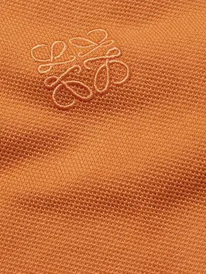Loewe Slim-fit Logo-embroidered Cotton-piqué Polo Shirt - Orange
