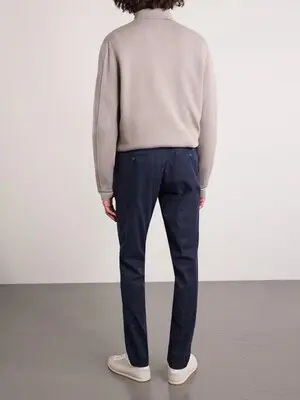 Canali Slim-fit Tapered Cotton-blend Twill Chinos - Blue