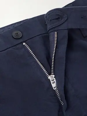 Canali Slim-fit Tapered Cotton-blend Twill Chinos - Blue
