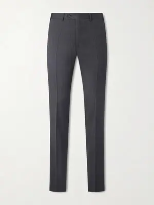 Canali Ff Tapered Wool Suit Trousers - Gray