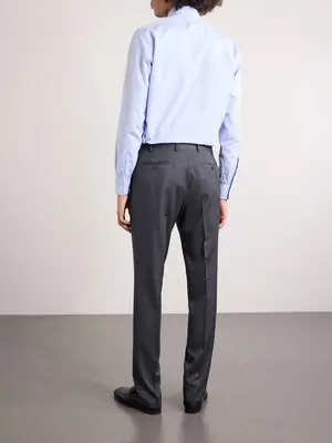 Canali Ff Tapered Wool Suit Trousers - Gray