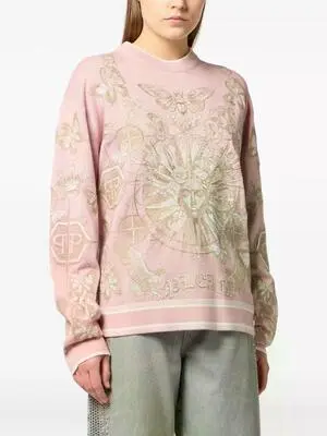 Philipp Plein Round-neck Butterfly-embroidered Sweater