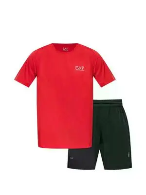 EA7 Logo-print Shorts Set - Red