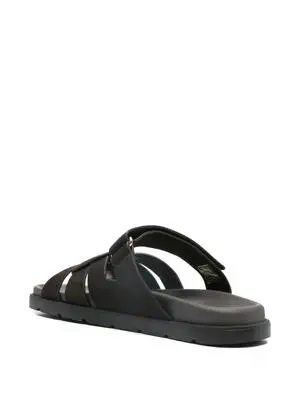 DOUCAL'S Woven Suede Flat Sandals - Brown