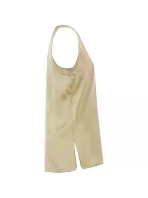 Brunello Cucinelli Satin Scoop-neck Top - Neutrals