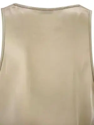 Brunello Cucinelli Satin Scoop-neck Top - Neutrals