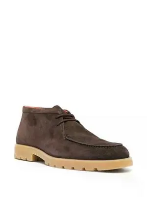 Santoni Suede Lace-up Desert Boots - Brown