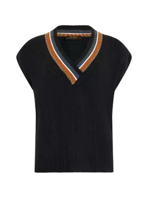 MOORER V-neck Ribbed Vest