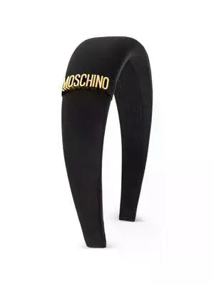 Moschino Logo Plaque Hair Band - Black