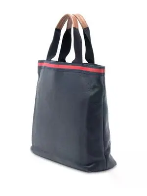 Gucci Leather Web Tote Bag