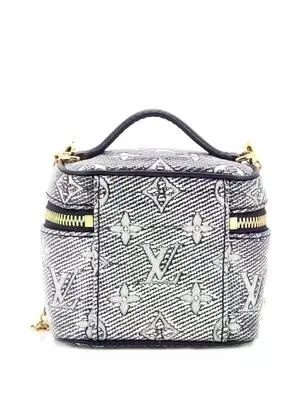 LOUIS VUITTON Vanity Case Monogram Jacquard Canvas Micro Satchel - Blue
