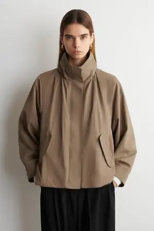 Cos Nylon Mock-neck Jacket - Beige