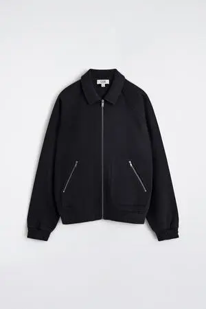 Cos Cotton-jersey Bomber Jacket - Navy