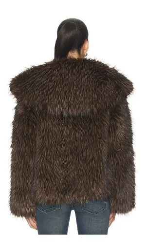 Apparis Yara Faux Fox Fur Coat - Brown
