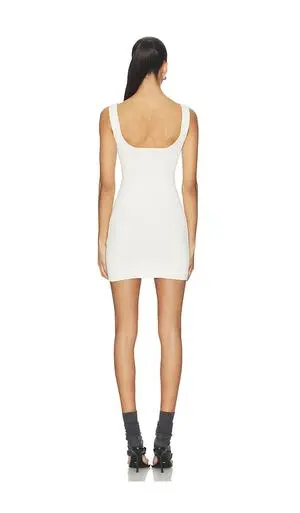 ENTIRE STUDIOS Square Neck Knit Mini Dress - Ivory