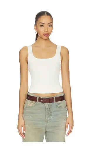 ENTIRE STUDIOS Squared Neck Top - Ivory
