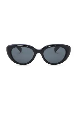 Saint Laurent Bold Angled Cat Eye Sunglasses - Black