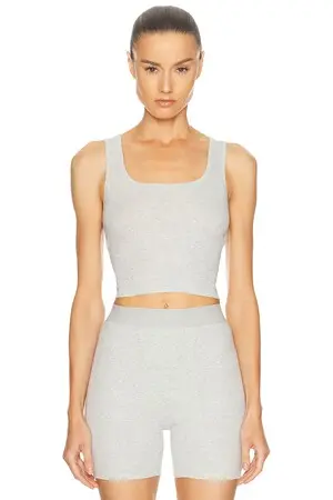 SKIMS Cotton Rib Tank Top - Light Heather Grey