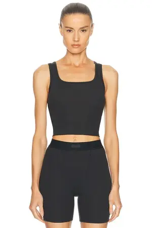 SKIMS Cotton Rib Tank Top - Soot