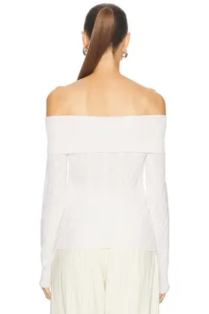 Ralph Lauren Off-the-shoulder Cashmere Knit Top