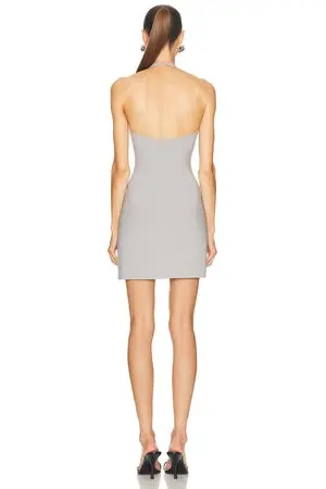 Norma Kamali X Lifestyle Halter Mini Dress - Grey