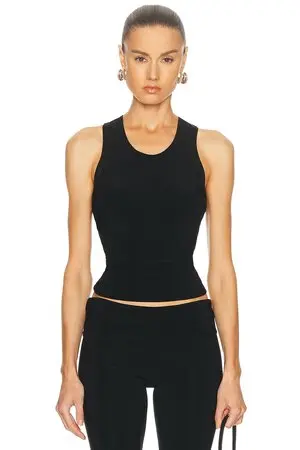 Norma Kamali X Lifestyle Racerback Tank Top - Black
