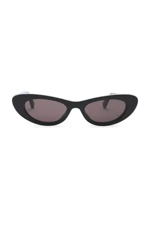 Bottega Veneta Snap Cat Eye Sunglasses - Black & Grey