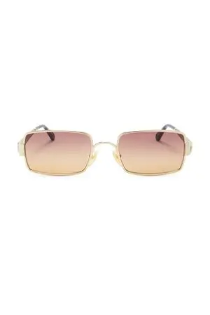 Chloé Holly Rectangle Sunglasses - Gold & Brown