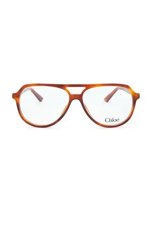 Chloé Judy Pilot Optical Eyeglasses - Havana & Transparent