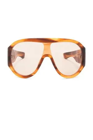 Bottega Veneta Mask Sunglasses - Havana & Brown