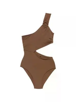FISICO One-Shoulder Swimsuit Brown