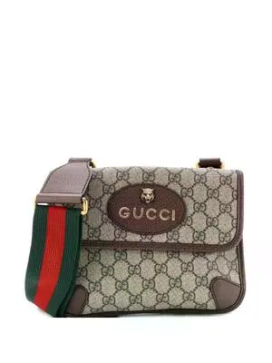 Gucci Neo Vintage Flap Messenger Gg Coated Canvas Small - Brown