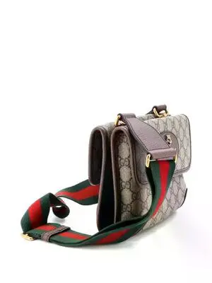 Gucci Neo Vintage Flap Messenger Gg Coated Canvas Small - Brown