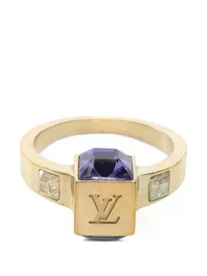 LOUIS VUITTON 2011 Gamble Crystal Ring - Gold
