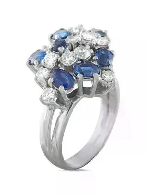 LB EXCLUSIVE 18k White Gold Diamond And Sapphire Ring