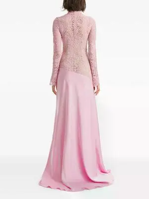 2310 STUDIO Lace Long-sleeve Maxi Dress - Pink