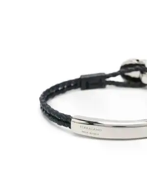 FERRAGAMO Braided Leather Bracelet