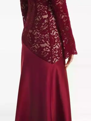 2310 STUDIO Lace Long-sleeve Maxi Dress - Red